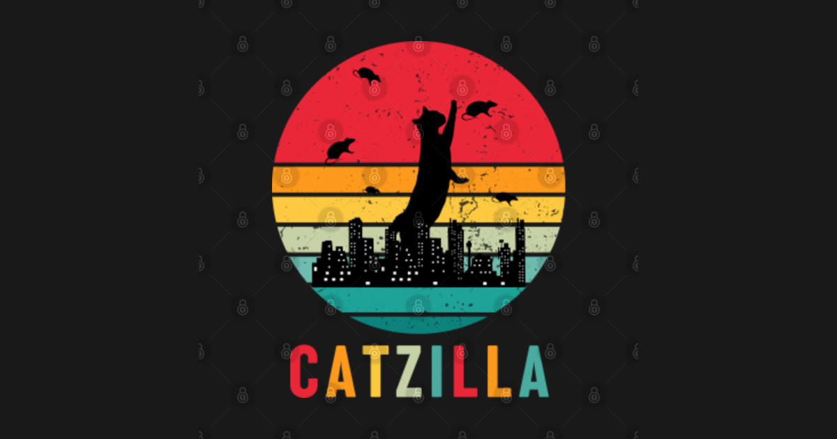 Catzilla VS Mouse - Catzilla - T-Shirt | TeePublic