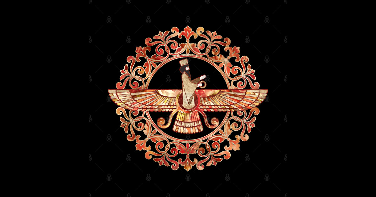 Farohar - Faravahar - Fravashi Marble and Gold - Farohar - Posters and ...