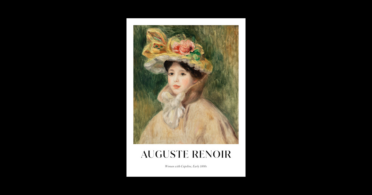 Woman with Capeline - Poster - Pierre Auguste Renoir - Sticker | TeePublic