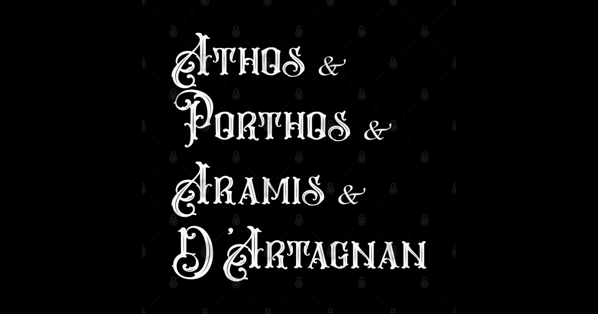 The Three Musketeers Typography – Athos, Porthos, Aramis & D’Artagnan ...