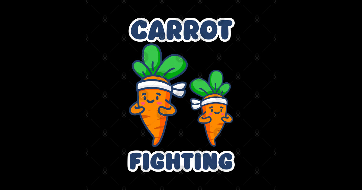 Cute Carrot Warriors Ready to Fight - Cartoon Character - Sticker ...