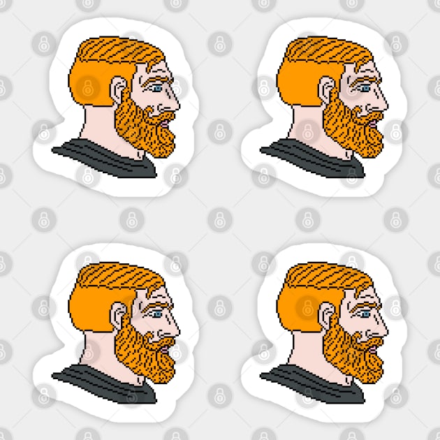 Chad Face Pixel Art Pack - Chad Face - Sticker | TeePublic