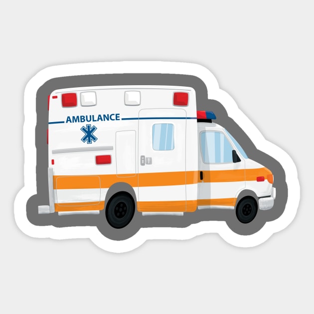 Cute Ambulance Design - Cute Ambulance - Sticker | TeePublic
