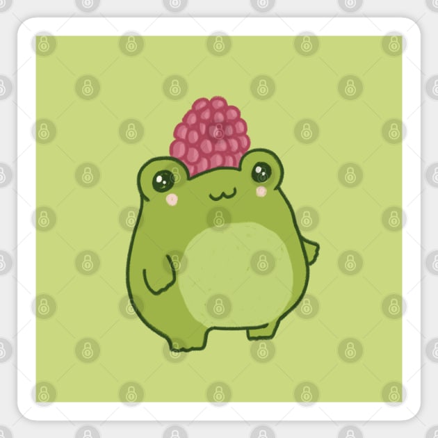 Cute Kawaii Frog Wearing a Raspberry Hat - Cool Frog - Sticker | TeePublic