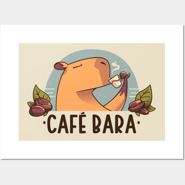 CafeBara- Cute Capybara Coffee - Capybara - Posters and Art Prints ...