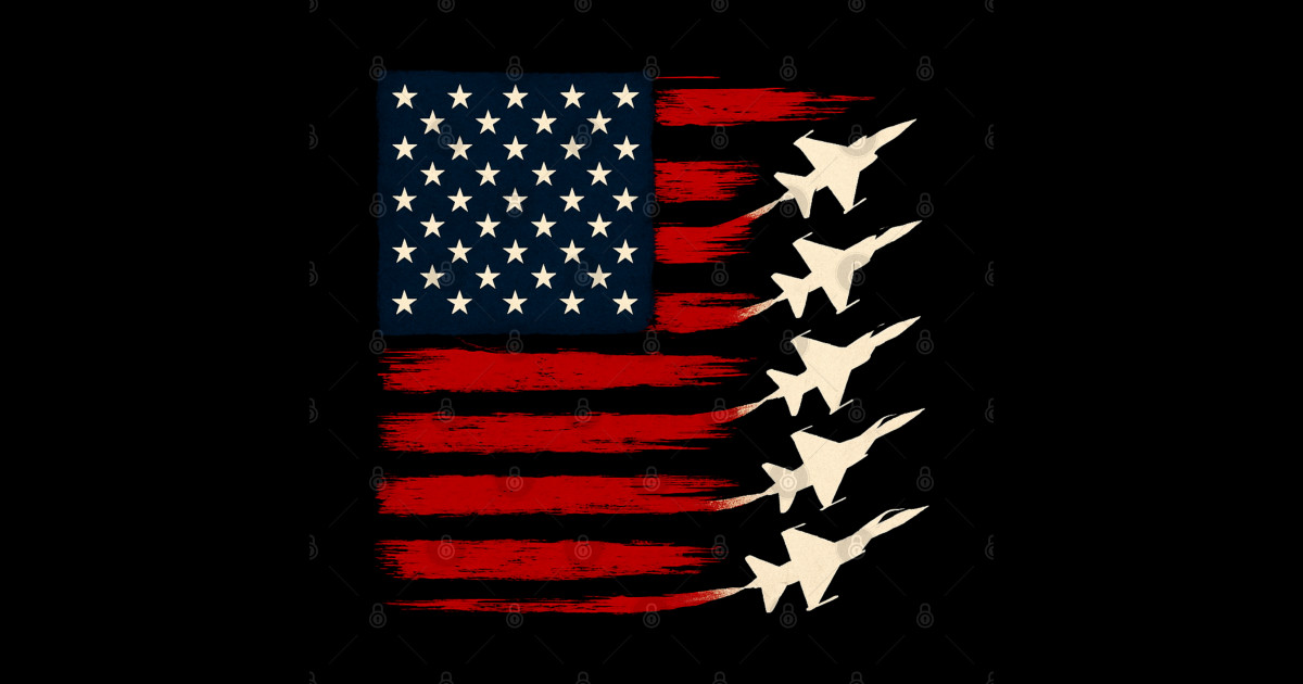 Patriotic Red White Blue USA Flag Fighter Jets 4th of July - 4th Of ...