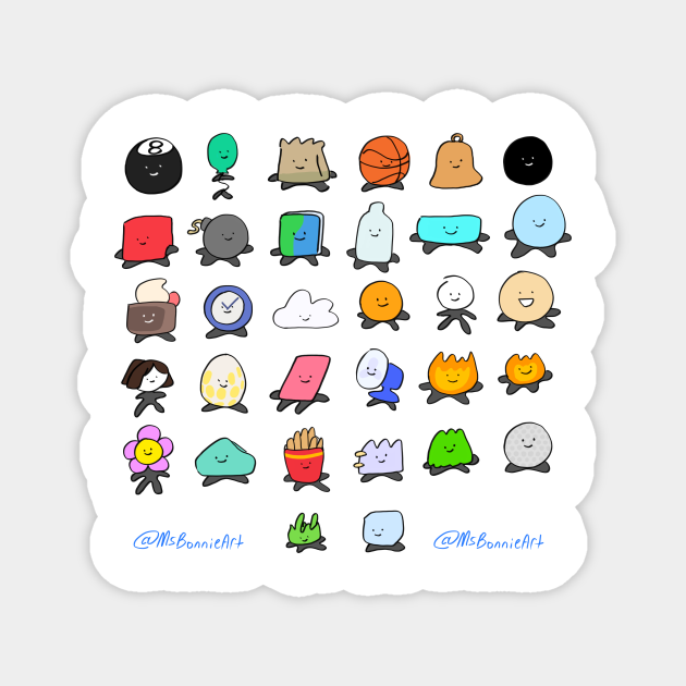 Bfdi All Contestants Pack Part 1 - Bfb - Magnet | TeePublic