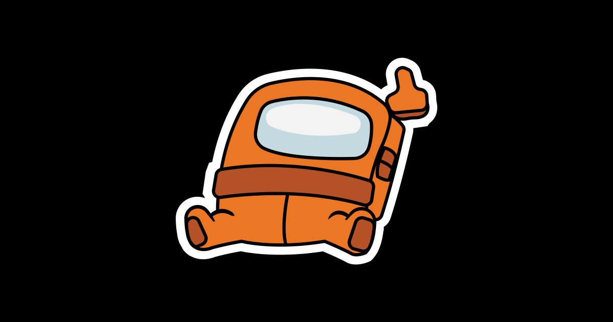 Orange Sus Sign #2 - Among Us - Sticker | TeePublic