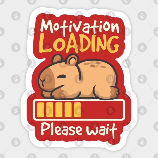Capybara motivation loading - Motivation Loading - Sticker | TeePublic