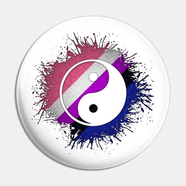 Paint Splatter Gender Fluid Pride Flag Yin and Yang Symbol - Gender ...
