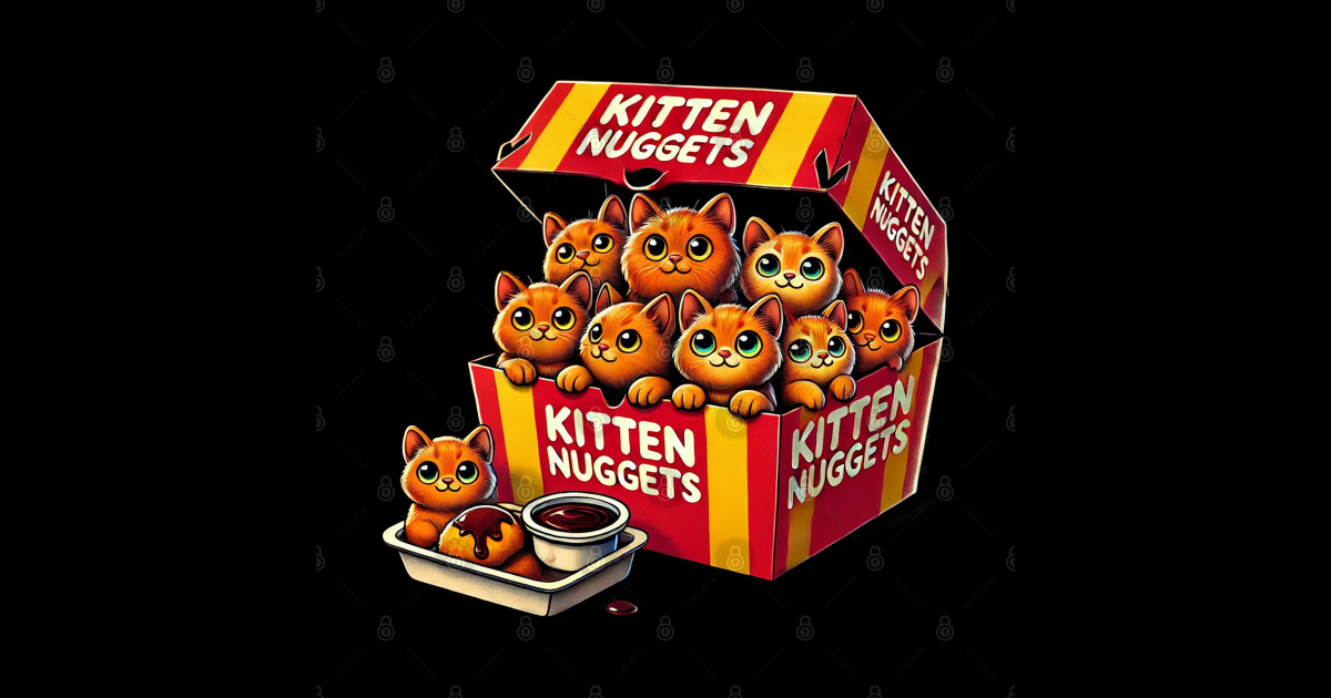 Kitten Nuggets Fast Food Cat - Funny Cats - Sticker | TeePublic