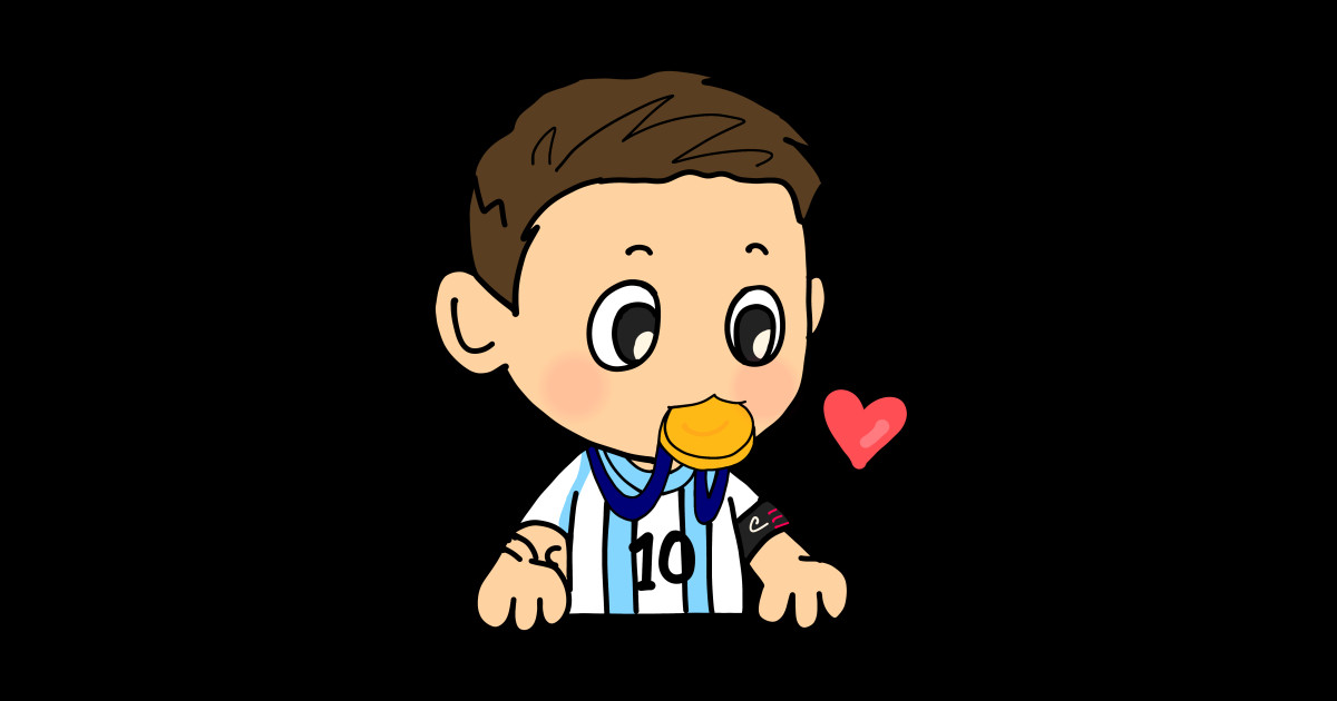 Messi cute doodle - Messi - Sticker | TeePublic