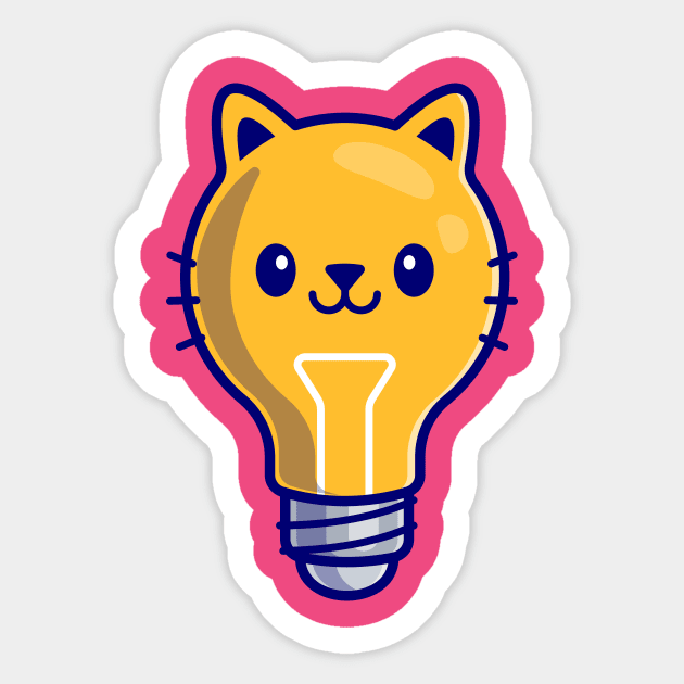 Cute Bulb Cat Cartoon Illustration - Cute Bulb Cat Cartoon Illustration ...