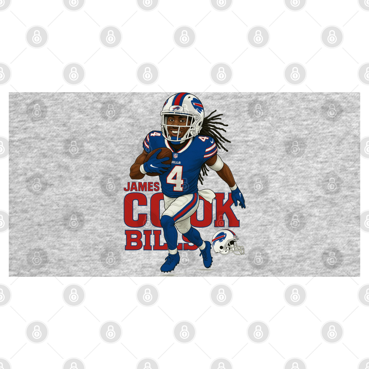 James Cook Bills Caricature – Explosive Running Back Artwork - James ...