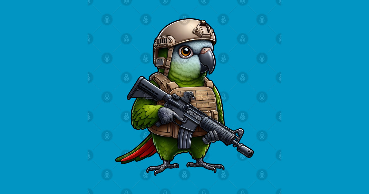 Tactical Parrot - Parrot - T-Shirt | TeePublic