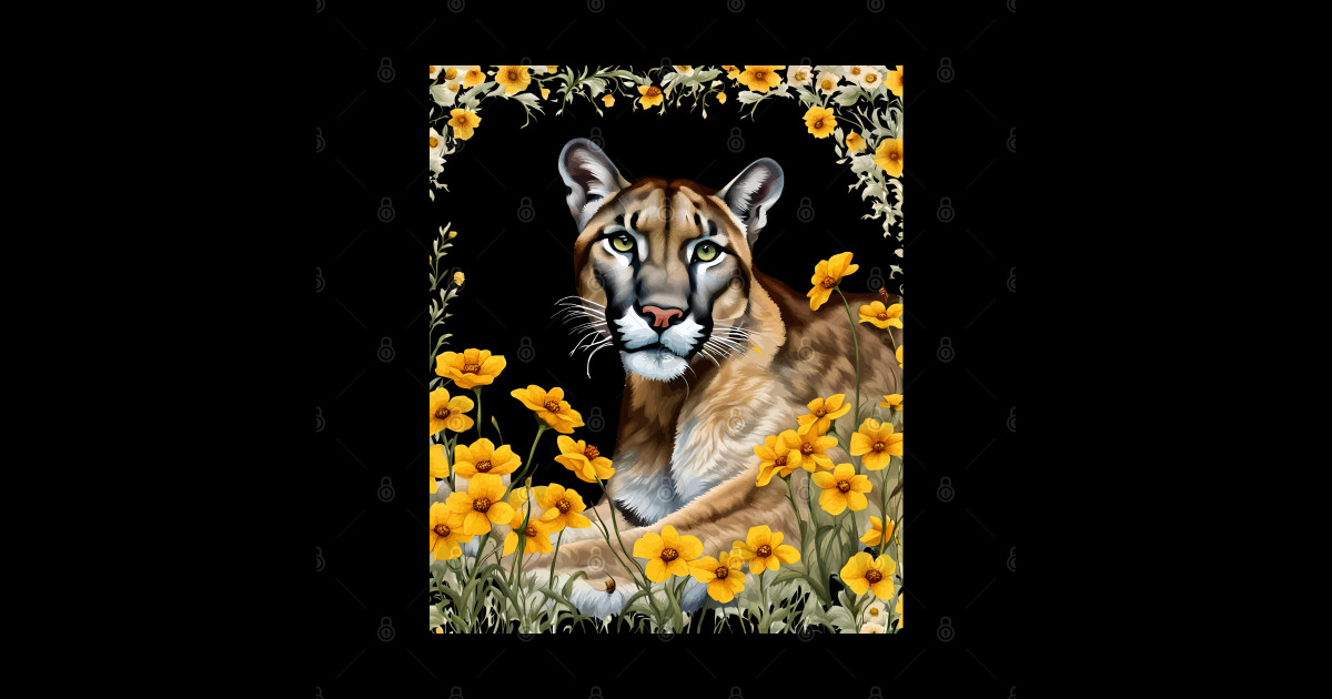 The Florida Panther With Coreopsis Border Cut Out - Florida Panther ...