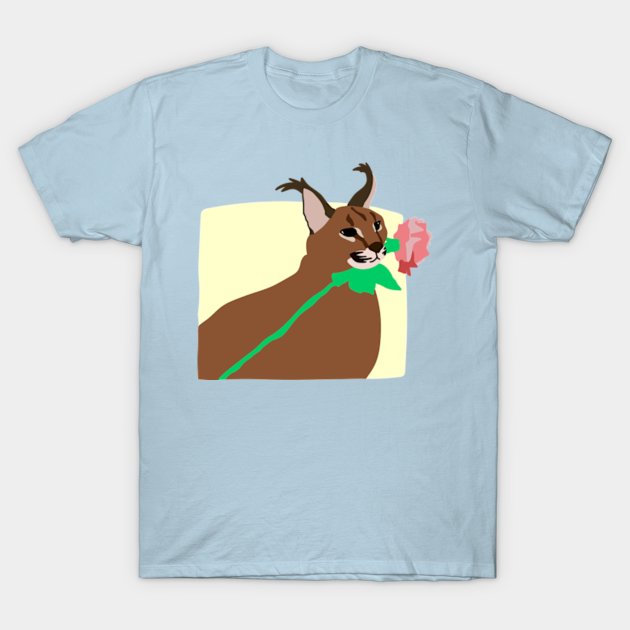 Big Floppa with Rose - Big Floppa - T-Shirt | TeePublic