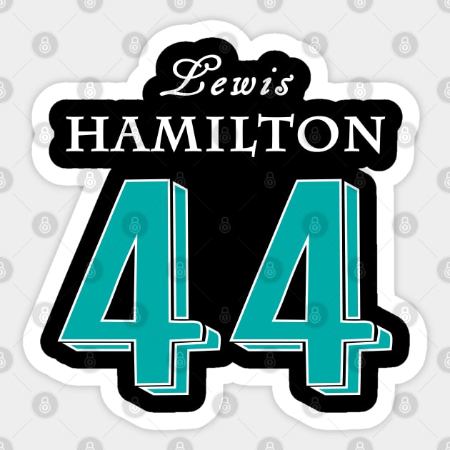Lewis Hamilton 44 - F1 2023 - Lewis Hamilton 44 - Sticker | TeePublic