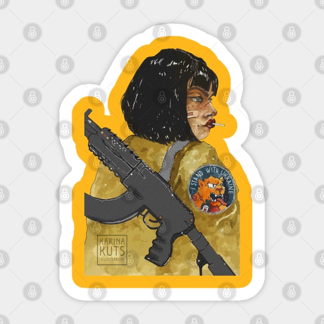 KIDS WITH GUNS - Ukraine - Sticker | TeePublic