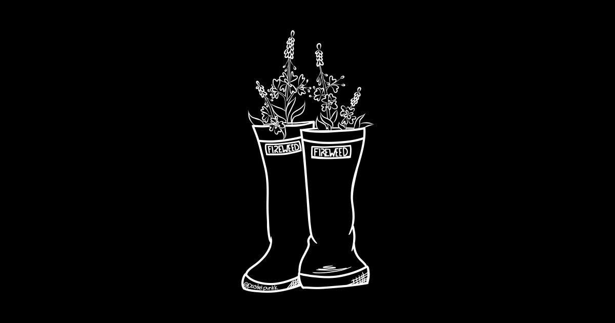 Fireweed White Lineart Xtratuf - Xtratuf - Sticker | TeePublic