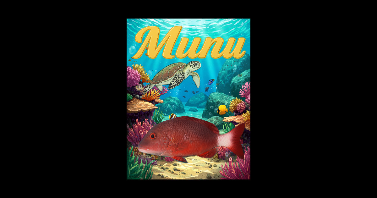 Munu - Beauty on the Hawaiian Reefs - Fish - Sticker | TeePublic