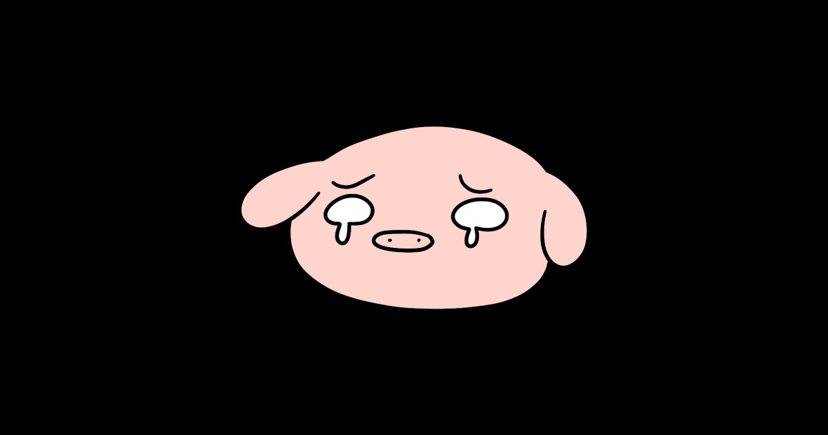 Sad Pig Face - Pig - Sticker | TeePublic