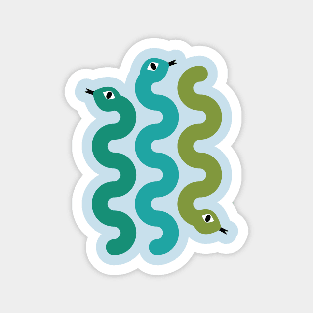 Squiggly Snakes on Mint – Retro 70s Wavy Snake Pattern - Squiggly ...