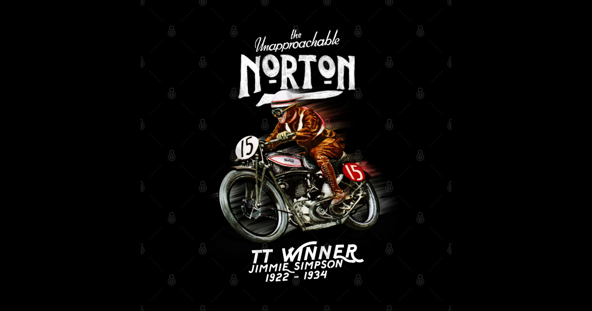 Vintage Norton Motorcycle Racer Jimmie Simpson TT winner MotorManiac ...