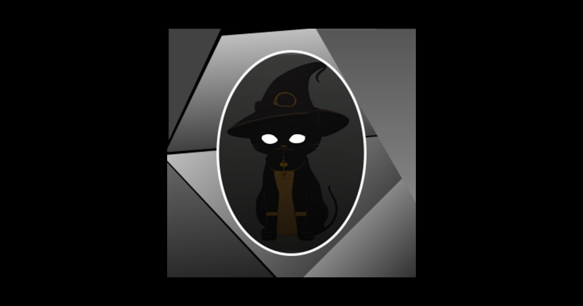 Evil witch cat seeled in a mirror halloween design - Evil Cat - Sticker ...