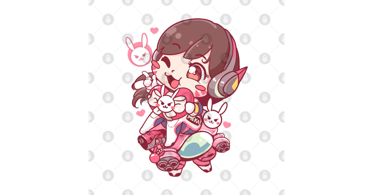 Cute Chibi DVA Fanart - Dva - T-Shirt | TeePublic