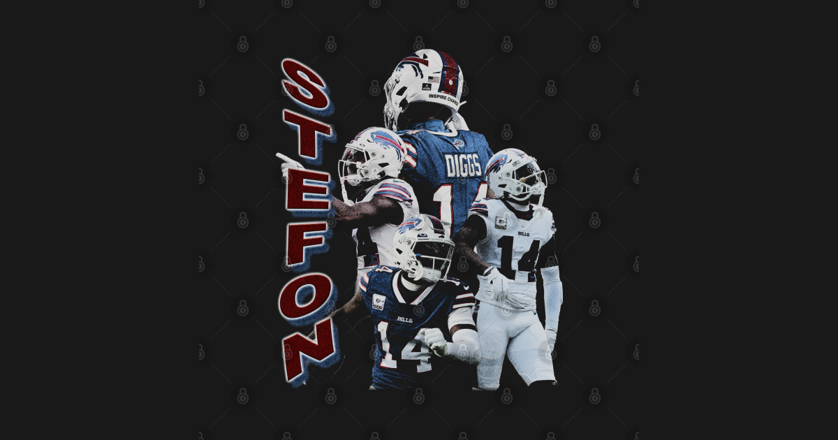 Stefon Diggs Vintage Collage - Stefon Diggs - T-Shirt | TeePublic