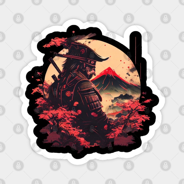 Aesthetic Vintage Samurai Japanese Art Samurai Retro cherry T-Shirt ...