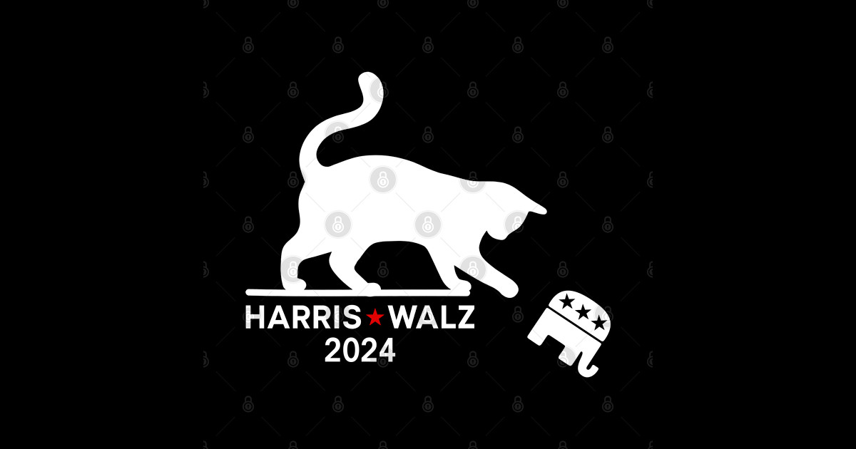 Harris Walz 2024 Election Cat VP Vice President Election Funny Cat ...