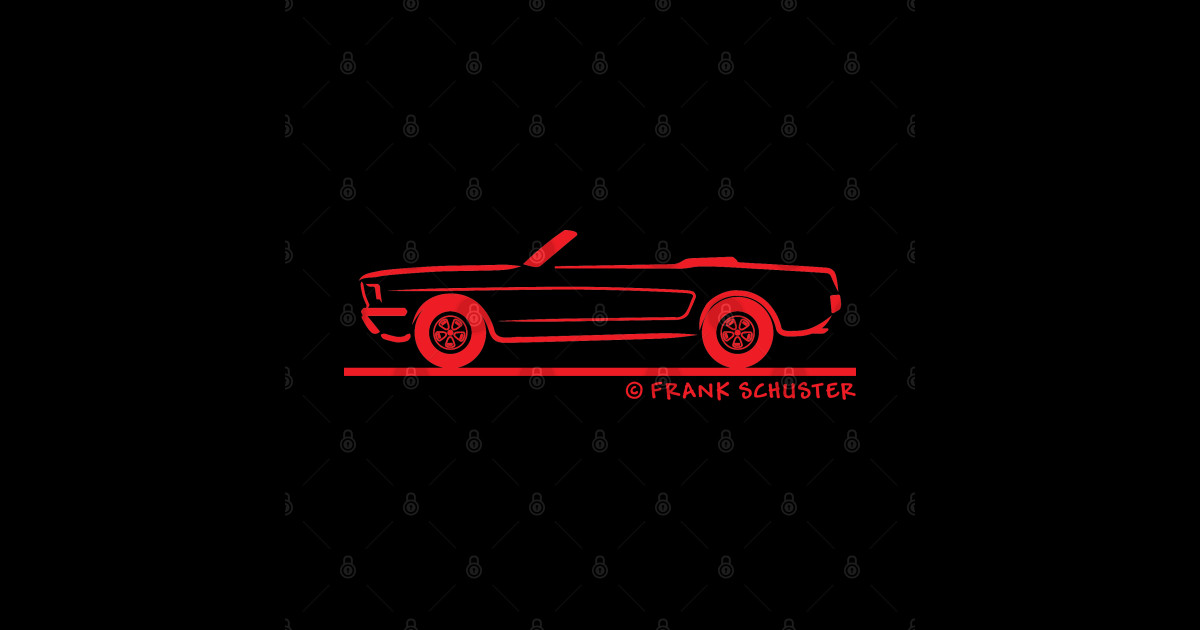 1966 Mustang Convertible Red - 1966 Mustang - Sticker | TeePublic