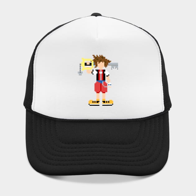 Sora Kingdom Hearts Pixel Art Character - Kingdom Hearts - Hat | TeePublic