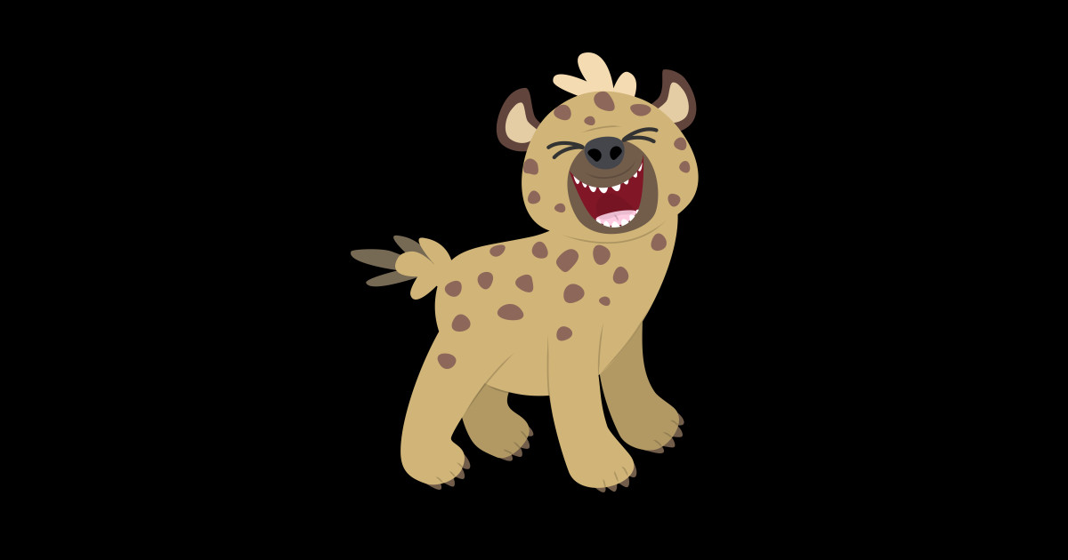 Cute funny hyena laughing cartoon illustration - Hyena - Sticker ...