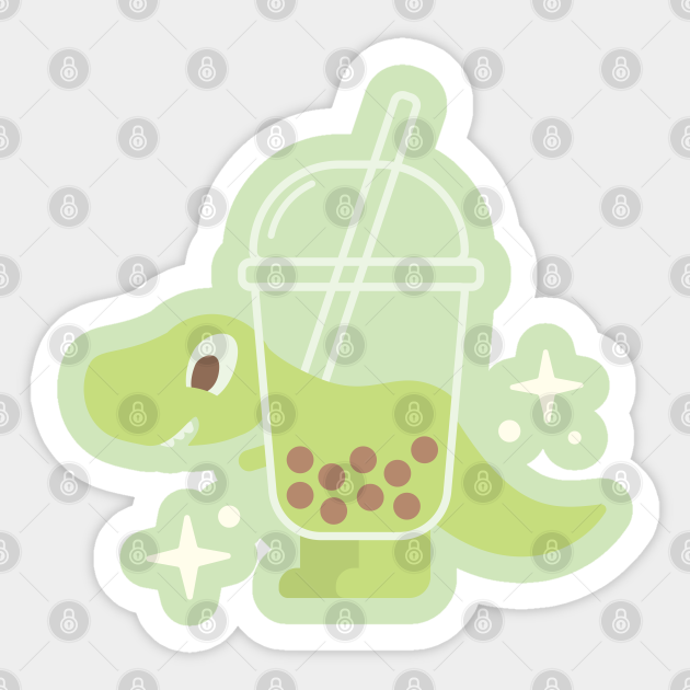 Bubble Tea Rex - Bubble Tea - Sticker | TeePublic
