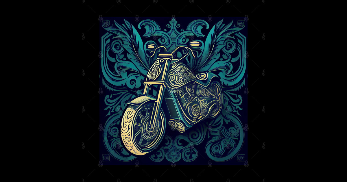 Hand Drawn Chopper Motorcycle - Chopper - Sticker | TeePublic