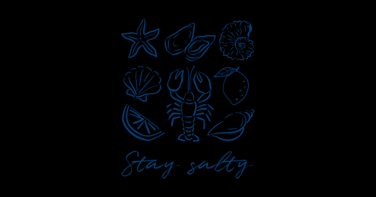 Stay Salty | Lobster Shells Ocean Coastal Design - Stay Salty - Sticker ...