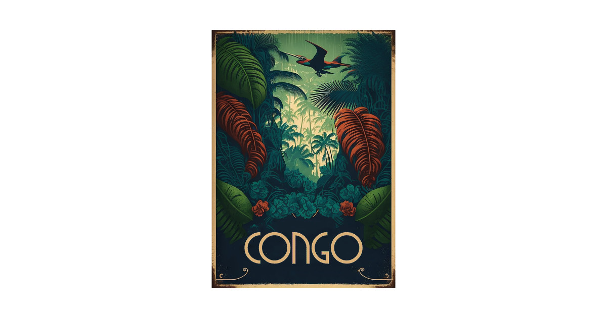 Congo Rainforest Vintage Travel Art Poster - Ongo - T-Shirt | TeePublic