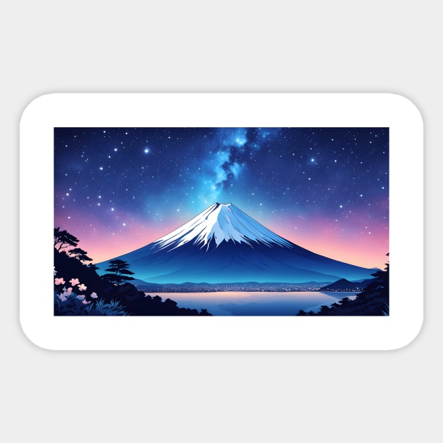 Mount Fuji drawing - Mount Fuji - Sticker | TeePublic