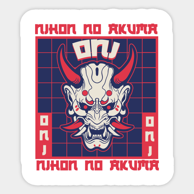 Oni Mask - Oni Mask Japanese Mask - Sticker | TeePublic