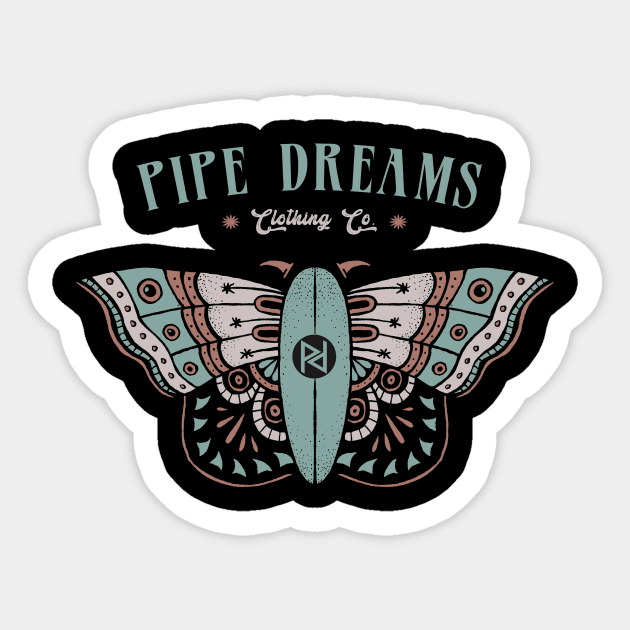 Butterfly surf design - Surfing - Sticker | TeePublic