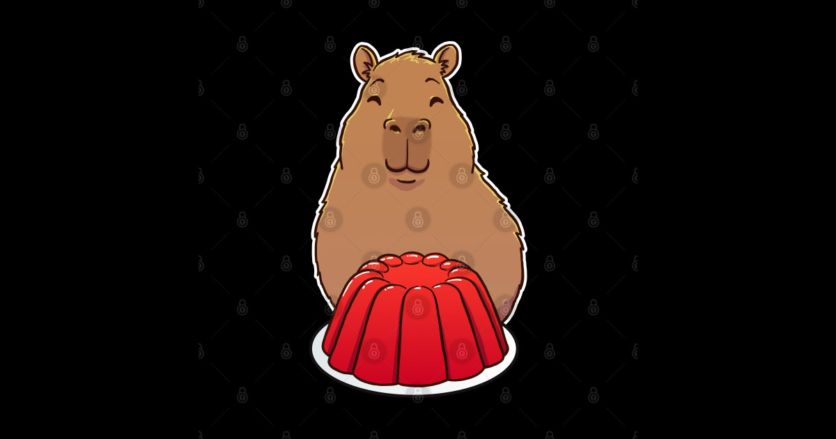 Capybara Red Jello - Capybaras - Sticker | TeePublic