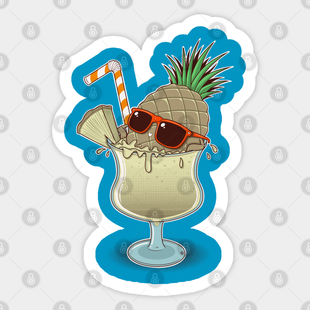 PINA COLADA - Summer Vibe - Sticker | TeePublic