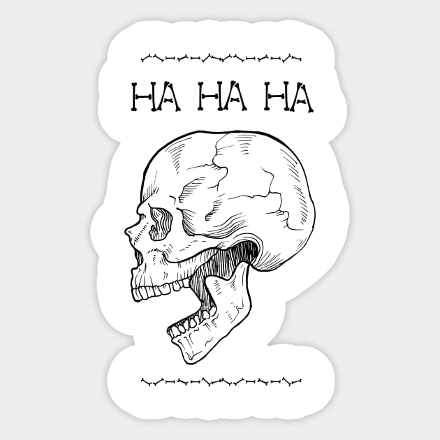 Laughing skull - Skull - Sticker | TeePublic