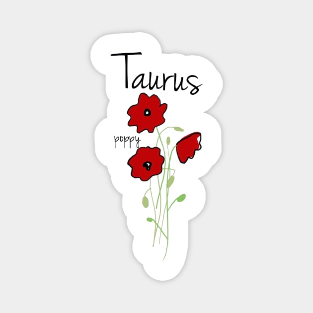 Taurus Zodiac Sign Flower Art - Zodiac Signs - Magnet | TeePublic
