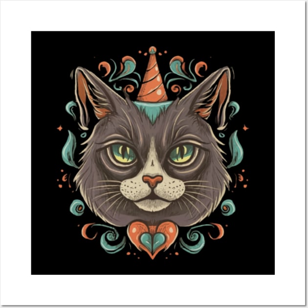 Sad Birthday Cat Meme - Cat Birthday - Posters and Art Prints | TeePublic