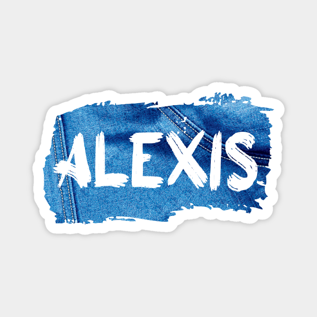 ALEXIS name label- ALEXIS jeans pattern-Pop art fashion-modern brush ...