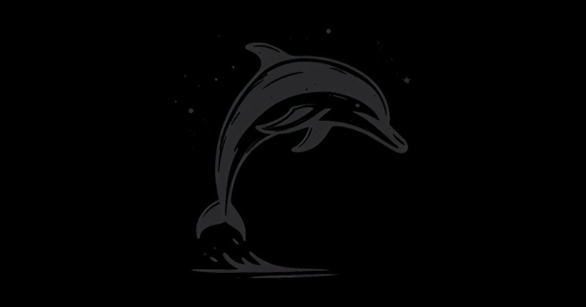 Stick Figure of a Dolphin in Black Ink - Stick Figure Dolphin - Sticker ...